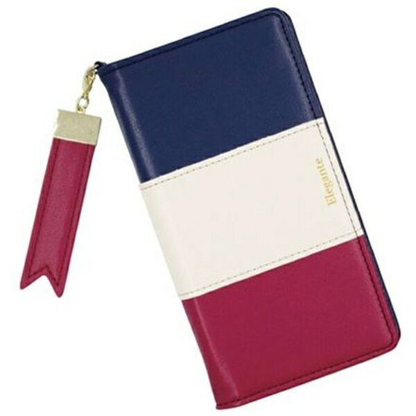 【エレガンテ　トリコロール】お洒落なトリコロールカラー。ケースとおそろいのレザーでデザインされたリボンチャーム付き！取り外してキーチャームとしても使えます。身だしなみチェックやお化粧直しに便利な鏡付き。本革にも劣らない上質なアーティフィシャ...