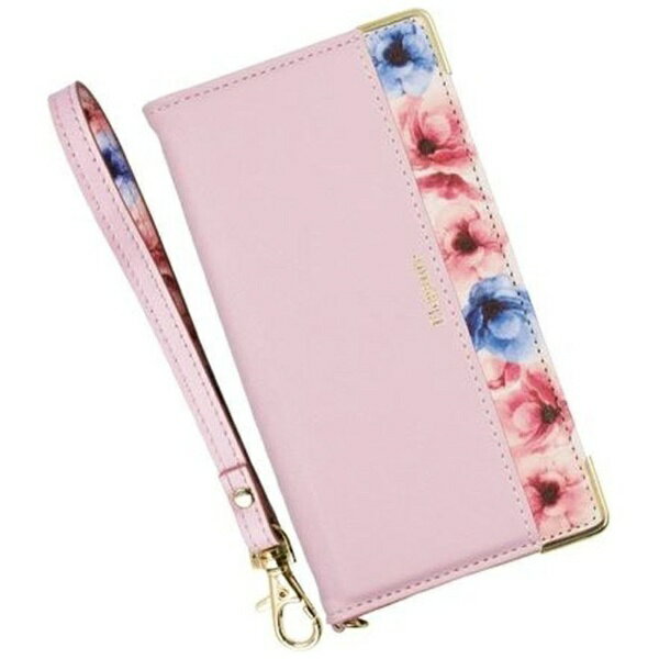 【エレガンテ　フラワー】咲き誇るフラワーと優しいカラーリング。ケースとお揃いのストラップ付き。さりげなく輝くゴールドパーツをアクセント。本革にも劣らない上質なアーティフィシャルレザーで仕立てたケースです。 【スリムなデザイン】ベルトがないマ...