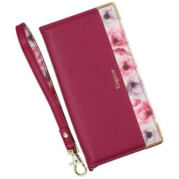 【エレガンテ　フラワー】上質なアーティフィシャルレザーを使用。バッグや財布などにも使用される本格素材で高級感ある仕上がりに。 【スリムなデザイン】ベルトがないマグネット内蔵タイプなので見た目もすっきりシンプル。内側にはポケット付き。 【特徴...