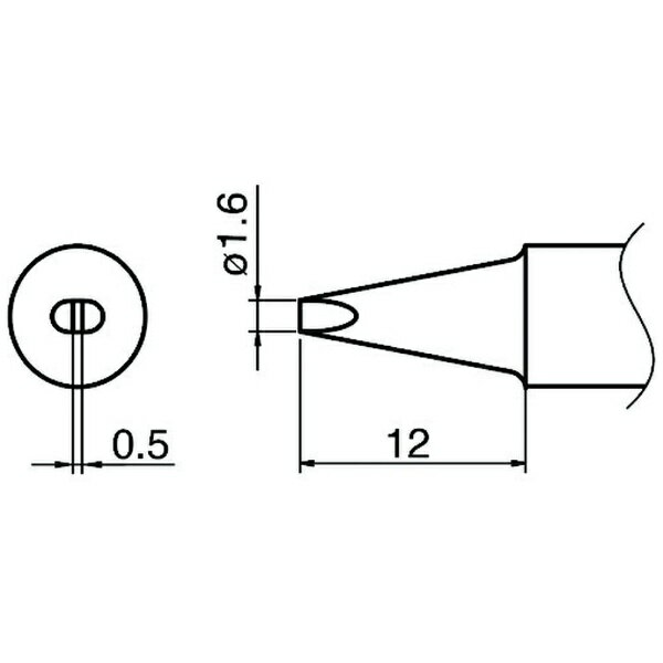■こて先先端がスリムタイプになっているため周辺部品に干渉することなくはんだ付けが出来ます。【用途】・熱容量を必要し、部品間が狭いはんだ付け部に。・FX-8003用交換こて先に。・FX-801用交換こて先に。【仕様】・適合コテ： FX801