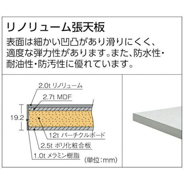 ■主要部溶接構造のノックダウン式です。■低コストを実現した普及品です。【仕様】・天板材質： リノリューム張・間口（mm）： 1200・奥行（mm）： 750・高さ（mm）： 740・脚部カラー： ダークグレー（DG）・均等荷重（kg）： 3...