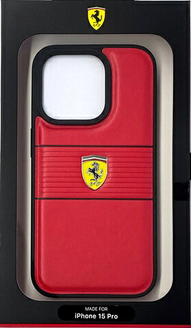 FERRARIライセンスケース iPhone15 Pro用 PUレザー 背面ケース