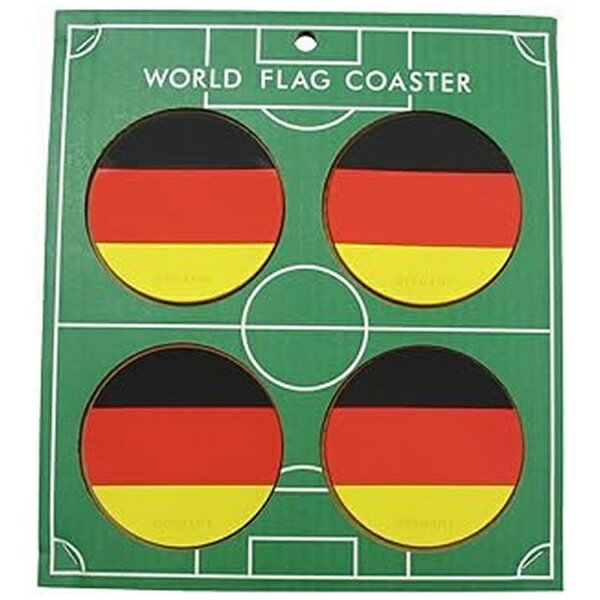 世界の国旗をモチーフにした樹脂製コースター「ワールドフラッグコースター」が4枚セットになっています。サッカーのフィールドをデザインしたパッケージ仕様でギフトにも最適です。色々揃えてその日の気分によって変えても楽しめます。インテリアのアクセン...