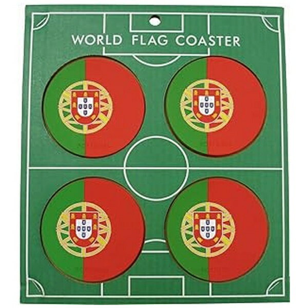 世界の国旗をモチーフにした樹脂製コースター「ワールドフラッグコースター」が4枚セットになっています。サッカーのフィールドをデザインしたパッケージ仕様でギフトにも最適です。色々揃えてその日の気分によって変えても楽しめます。インテリアのアクセン...
