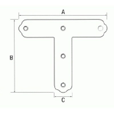 鉄T型金具素材：鉄仕上げ：ユニクローム仕上げ