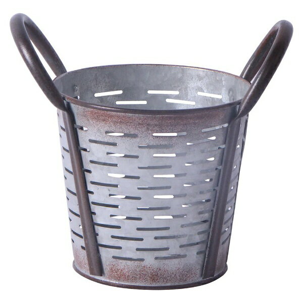 鉢カバーや小物入れとしても使えるブリキアイテムです。馴染みやすいデザイン側面がメッシュ調のシンプルなデザインでどのインテリアにも馴染みます。様々なシーンで活躍物入れや鉢カバーなど様々な用途に使用できます！※本商品には、プラカップ・水抜き穴は...