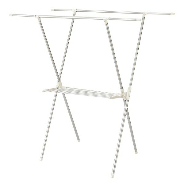 バスタオルも干せるタオル干し付。支柱はサビに強いステンレス巻きスチールパイプ。コンパクトに収納可能。■規格寸法(約)：97〜145x69x85〜154cm重量(約)：3.8kg全体耐荷重(約)：15kg