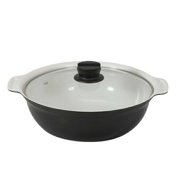 内面セラミック加工で遠赤外線効果が食材の芯まで熱が通り、料理が美味しく仕上がります。調理の様子が見えるガラス蓋、菜箸・お玉が置ける便利なつまみ。ガス火・IHも使えるオール熱源対応。■規格本体：（約）34.5×30×13.5cm重量：（約）1...