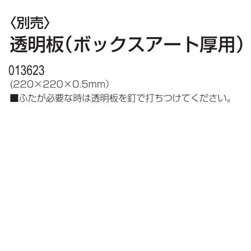 ふたが必要な時は透明板で打ち付けてください。220X220X0.5mm 透明板(ボックスアート厚用)（立体造形 立体アート 夏休み 冬休み 自由研究 工作）