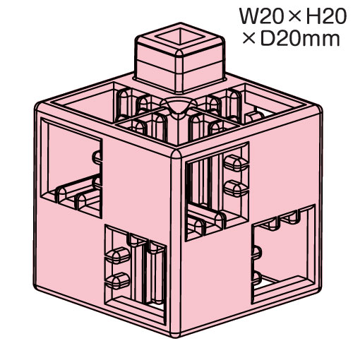 あらゆる立体造形が簡単にできる理想の造形素材。縦、横、ななめに自由に接続できる世界初のブロック！●W20xH20xD20mm、突起部4.5mm アーテックブロック部品 基本四角 24ピース 薄ピンク（アーテックブロック 単品・部品 カラー ...