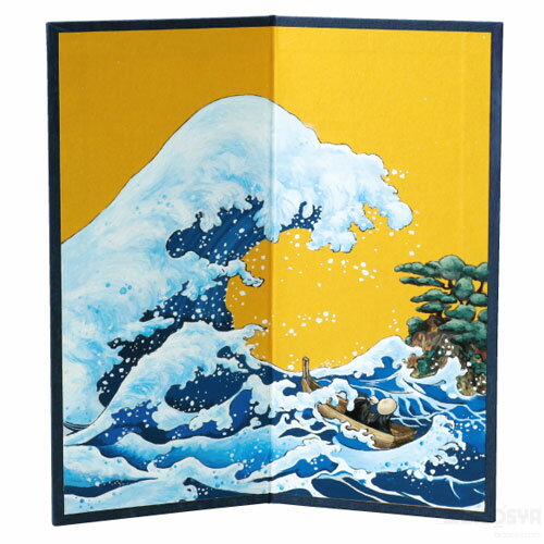 きらびやかな金の屏風！硬質の1.5mm厚ボード使用！ 本格的な屏風仕上げ！アクリルガッシュやポスターカラー、墨、ペンなどの色々な画材で描くことができる！（タテ200×ヨコ190×1.5mm、一曲サイズ タテ200×ヨコ95×1.5mm） 金...