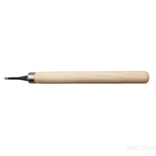 全長/130mm（刃幅1.5×長20mm） てん刻の石やけしゴム印の削りに最適な専用刀。刃幅1.5mmなので繊細な表現が可能。木柄のため力が入りやすい。安全キャップ付 印かん刀（彫刻・てん刻 てん刻）