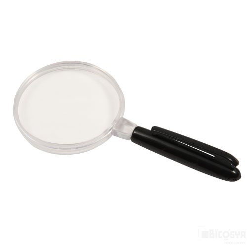 便利なクリップ付！拡大率3倍■商品サイズ/レンズφ45mm ■材質/PMMA、ABS 虫メガネ小 クリップ付（物理 レンズの性質 夏休み 自由研究 理科 昆虫 身近な生き物 集光）