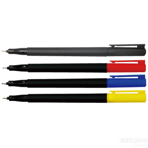 油性ミリペン 0.4mm 黒赤青黄 油性ミリペン 4色セット［メール便：25］（デザイン ペイント材料）