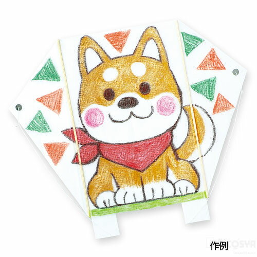 3色から選べる人気商品に持ち手カラー糸が登場！ カラーぐにゃぐにゃ凧 不織布製 白 （オレンジ糸）（イベント プレゼント）