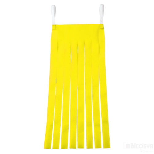 走るとヒラヒラゆれるマント！肩にゴムを通すだけなのでらくらく装着●サイズ/約70×30cm ●材質/不織布 フリンジマント 黄（運動会 ダンス 演技 競技 体育祭 応援 イベント 小学生 幼稚園 保育園 衣装 飾り）