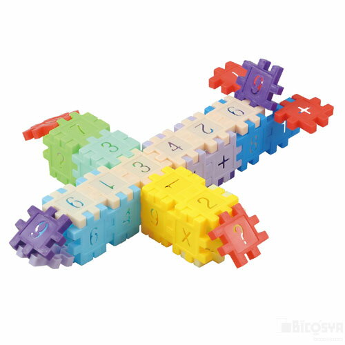 数字が刻まれているブロックでいろんな形をつくって遊ぼう！ サイズ：1ピース：35×35×6mm 重量：75 材質：PP 包装形態：opp袋 包装サイズ170x160x40mm すうじブロック（知育玩具 数教育 子供会 プレゼント イベント 景品）