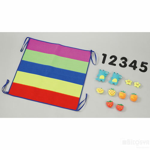 ぬいぐるみをどこまで高くくっつけられるか挑戦する遊びです。何度もジャンプするうちに身体感覚が養われます。 サイズ：シート：高さ480mm×幅500mm ぬいぐるみ：約50×50mm セット内容：シート、ぬいぐるみ(ワニ、星、パイナップル、に...