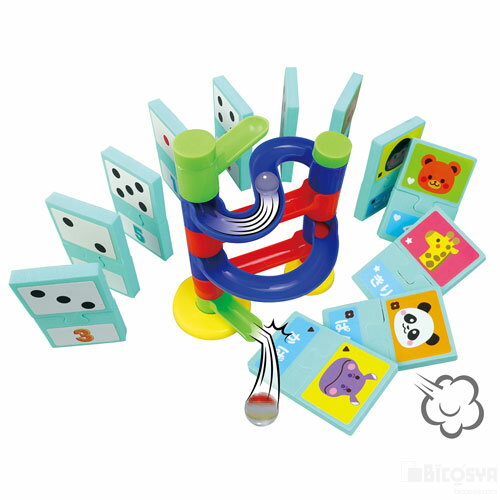 ブロックタワーとEVA製のドミノのセットです。 サイズ：EVA：160×160×8mm セット内容：ブロックタワーパーツ×10、EVAシート×2、シール×2、ビー玉×2 重量：150g 材質：EVA、PP、紙、ガラス つなげてならべてブロッ...