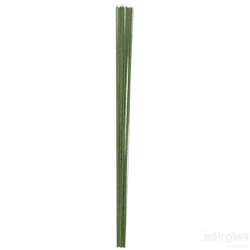 工作材料に便利なワイヤー！ サイズ：360mm セット内容：本体×15本 重量：30g 材質：鉄・紙 地巻ワイヤーグリーン袋入#18(15本)（紙工作・パーツ 工作材料 造花 華道 ハンドクラフト）