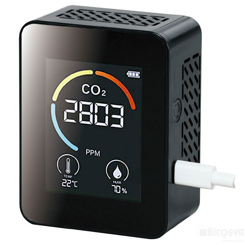 約1秒毎にリアルタイム更新 CO2、温度、湿度、手動校正機能付 サイズ：70×90×40mm（本体のみ） セット内容：本体×1、USBコード×1 重量：245g 材質：ABS 充電式二酸化炭素濃度測定器(NDIR方式) 送料無料（イベント ...