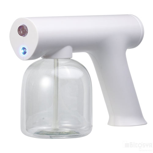 USB充電（充電用USBケーブルA-microB付） サイズ：本体：210×45×145mm　ボトル容量：400ml セット内容：本体のみ 重量：278g 材質：ABS、PP 除菌シューター（イベント 衛生用品 感染症対策 消毒 噴霧 噴出...