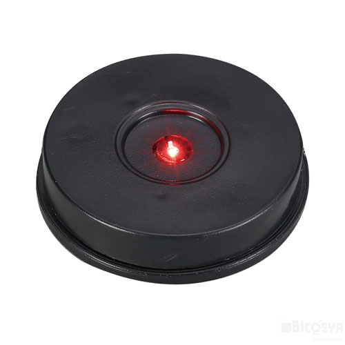 電池交換不可 サイズ：φ36.4×8mm セット内容：ボタン電池（LR1130）3個付 重量：9g 材質：ABS LEDコインライト 赤（紙工作・パーツ 工作材料 電飾 発光 薄型）