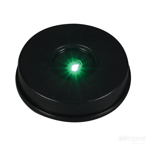 電池交換不可 サイズ：φ36.4×8mm セット内容：ボタン電池（LR1130）3個付 重量：9g 材質：ABS LEDコインライト 緑（紙工作・パーツ 工作材料 電飾 発光 薄型）