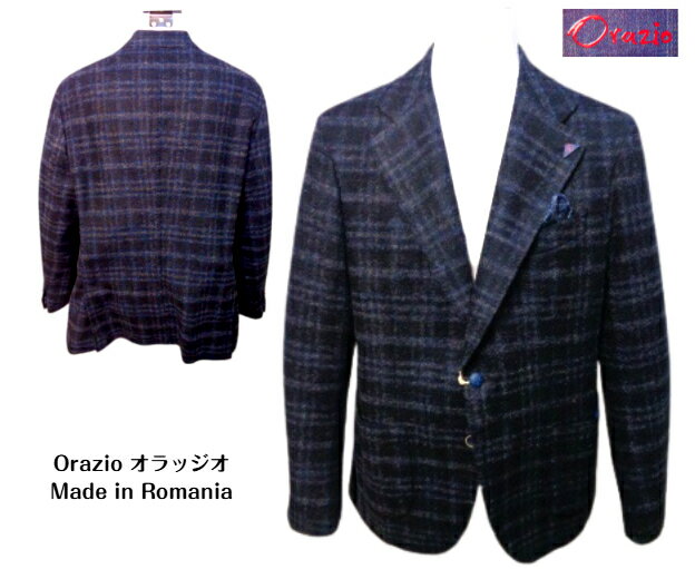 商品情報素材・材質ポリエステル60%・毛27%・アクリル13%/裏地・ポリエステル100%/Romania製サイズ52(LL) 胸廻り(106cm)・胴廻り(102cm)・肩巾(43cm)・着丈(71cm)・裄丈(86cm) 　 50(L)...