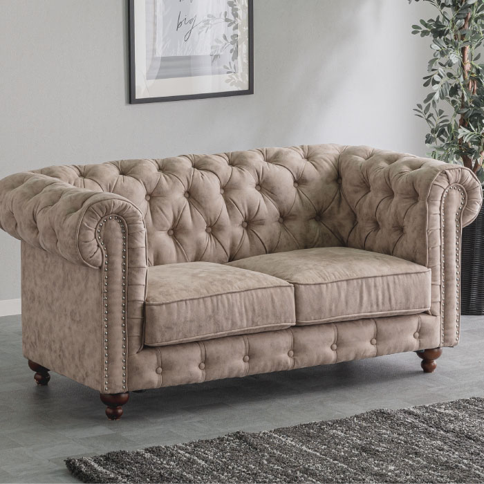 　商品番号 　SF-UD-CHES-2P 　商品名 　送料無料　2人掛けソファー　チェスターフィールド　2色 　サイズ（mm表示） 　幅1510×奥行800×高さ700cm(座面高さ410） 　 　材質 　生地：レザーファブリック 　脚：木...