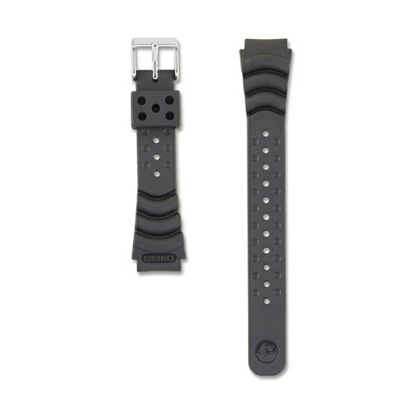 SEIKO セイコー ダイバーウォッチ 交換用バンド/ベルト バンド素材：ウレタン（樹脂） 色:ブラック 美錠色：シルバー カン幅：18mm 美錠幅：16mm 交換治具はついておりません。 ※時計部品の返品にはご対応しかねます。ご注文前によ...