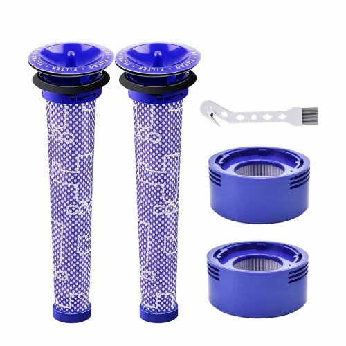 SEMIMO 掃除機用 フィルターセット V7 V8 SV10 SV11 H11 対応｜プレフィルター×2 ＋ ポストフィルター×2 ＋ クリーニングブラシ｜互換品 高濾過率 水洗い可能 繰り返し使用OK 対応機種&幅広い互換性:SEMIM...