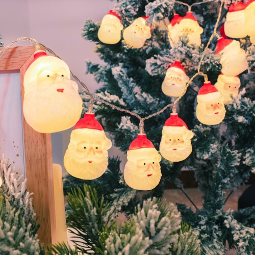 クリスマス 飾りledライト イルミネーションライト 電池式 20電球 3m クリスマスツリー LED電飾 屋内屋外飾り クリスマス/パーティー/庭対応/新年/祝日/街路樹 装飾ledライト 電球色 (サンタクロース) 【ご注意】本製品の販...