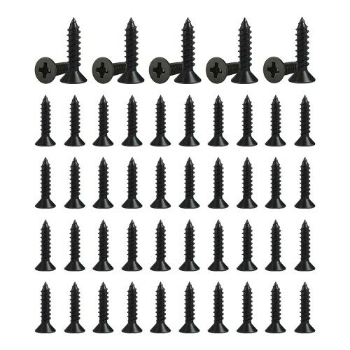 50個セット ブラックセルフタッピングネジ、M3×6/10/12/16/20mm アソート、亜鉛メッキ304ステンレス鋼 十字穴平頭、木材・石膏ボード・金属・プラスチック・家具用 【柔軟な対応】木材・石膏ボード・金属・プラスチックなど様々な...
