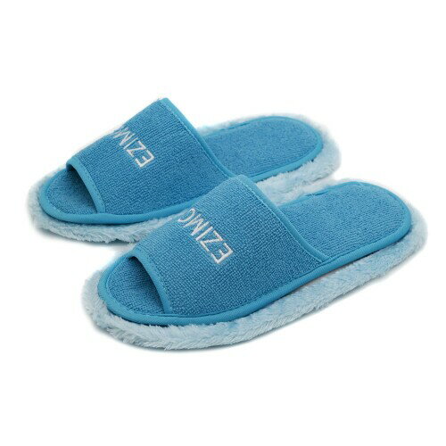 (Onmygogo) レディースマイクロファイバー床掃除スリッパ 女性用モップ 柔らかく快適 家のスリッパ (Blue, M) Wear them to clean the dust on the floor wihtout bending...