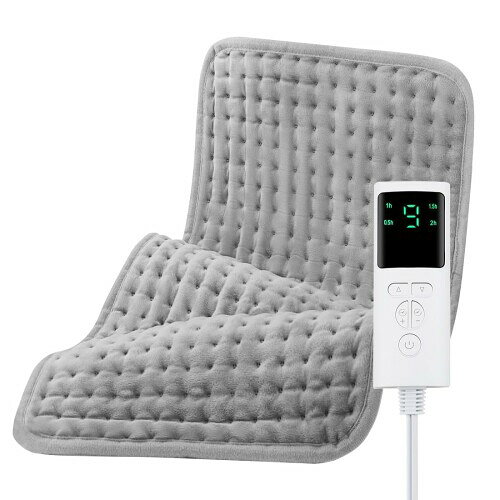 電気ホットマット 43x84cm 一人用 ホットカーペット タイマー機能付き 電気座布団 9段階温度調節 省エネ 過熱保護 自宅/オフィス 防寒対策 日本語説明書付き PSE認証済 グレー 【5秒でほのかな温もり、快適ホットマット】強化PT...