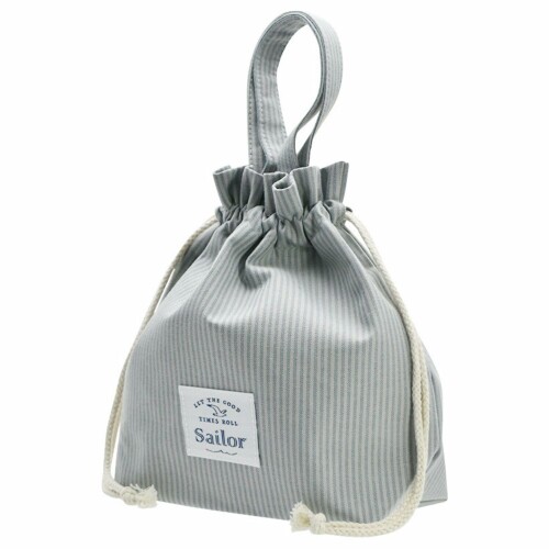 現代百貨 Sailor ランチバッグ GRAY ピンストライプ 2200 内側はアルミコーティングポリエステルで保冷を補助/保冷剤を入れるメッシュポッケト付き 商品コード34080376142商品名現代百貨 Sailor ランチバッグ GR...