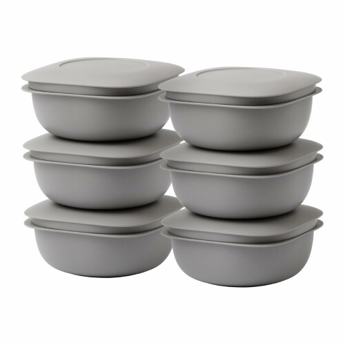 ライクイット (like-it) 蒸気であたためる冷凍ごはん容器 6個組 LBK-21 6P セット グレー 一膳分(160〜200g) 水切れの良い ミニザル付き (電子レンジ/食器洗い乾燥機対応) 日本製 本体サイズ:(約)W11.3×...