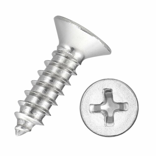 Kozelo 30個 Phillipsフラットヘッド木ねじ - (#12x3/4") 304ステンレス鋼カウンターシンク自己攻釘ねじ 家具組み立て 内装トリム 屋外建築用 シルバー 1- パッケージ内容 - Phillipsフラットヘッド木...