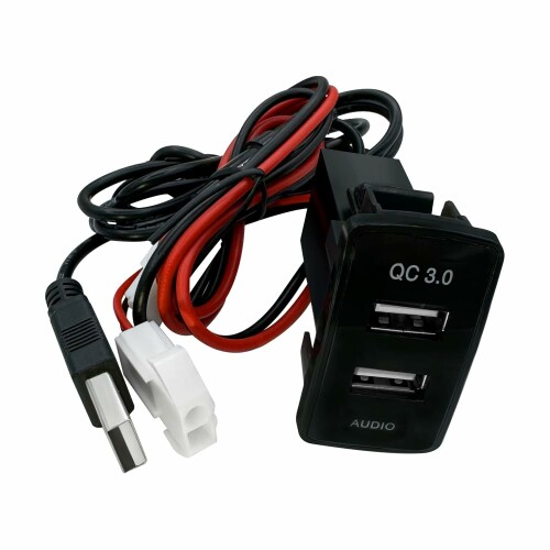 LONNIK ホンダ車用 USBポート+オーディオパーツ 5V/2.4A 9V/1.67A 12V/1.3A USB車の充電器 アダプター QC3.0 急速充電 LED点灯機能付 (26mm X 42mm) 【ホンダ車専用 】42mm×26...