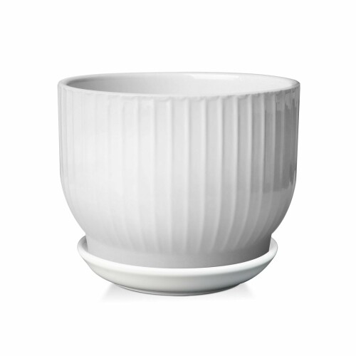 YOUXUANLIPIN 鉢 植木鉢 陶器鉢 プランター 受け皿付き 5号（14CM）0.87kg おしゃれ エコ素材 白色 ホワイト 北欧ミニマルデザイン ? シンプルなフォルムが、あらゆるインテリアに調和。 驚異の20年耐久性 ? 劣化...