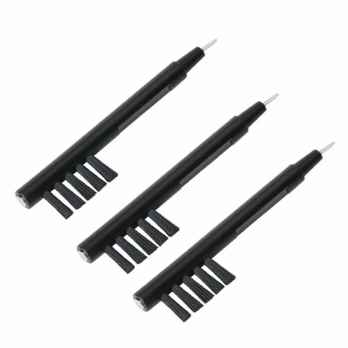 EXCEART 補聴器 クリーニングブラシ 5本セット 掃除 ブラシ 電池交換 耳垢 除去 メンテナンス お手入れ ツール 補聴器用 U字型 コンパクト 黒 ブラック 掃除キット 5cm 【1本3役の多機能ツール】 これ1本で補聴器のメンテ...