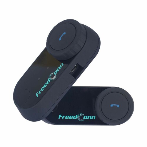FreedConn TCOM-VBオートバイのヘルメットのブルートゥースヘッドセット、Bluetooth 防水 インターコム、800M 無線通信 2人同時通話 3Riders FMラジオ(ハードタイプケーブル 、2台セット) 【Blueto...
