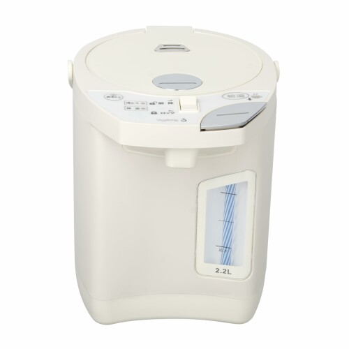 (Vegetable) 電気ポット 容量 2.2L シンプル操作給湯 再沸騰機能 安心・安全構造 360度回転底 空焚き防止 電動給湯ポット ホワイト GD-UP221W 簡単取り外しのトップカバー　再沸騰機能　シーソスイッチでロック/ロッ...