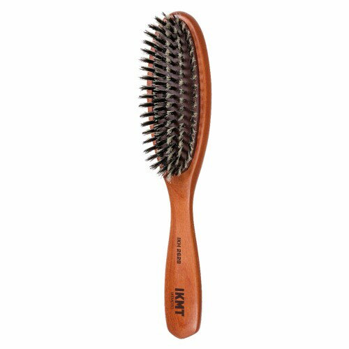 池本刷子工業(Ikemoto Brush) ヘアブラシ/IKMT(イケモト) ブラッシングブラシ (大) 毛のかたさ:やわらかめ(S) IKH2628 日本製 サイズ:W4.4×D3.5×H21.8cm 重量:67g 材質:本体/天然木、植...