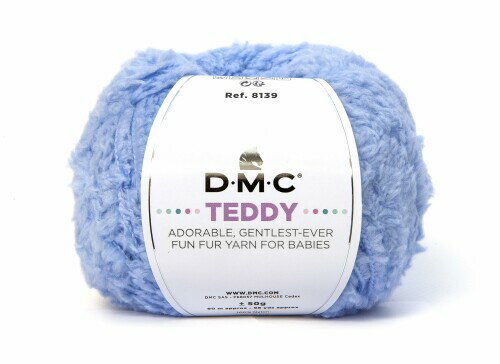 DMC ファーヤーン TEDDY テディ 並太 90m 50g玉 #315 薄ブルー系 8139 TEDDY(テディ)は落ち着いたパステルカラーで柔らかく、テディベアのような質感のナイロン100%のファーヤーンです。 入数:1玉約90m/約...