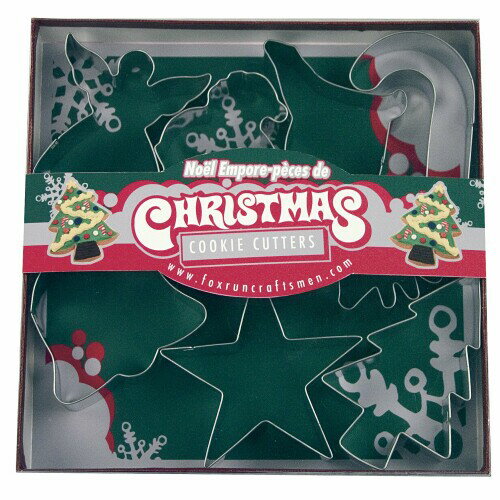 Foxrun クッキー型 6個セット クリスマス／ツリー サンタクロース キャンディ 星 トナカイ エンジェル ベル 米国ブランド 抜き型 ツリー:約5.5×8.5cm、サンタ:約4.8×8.3cm、クリスマスキャンディ:約1.8×9.5c...