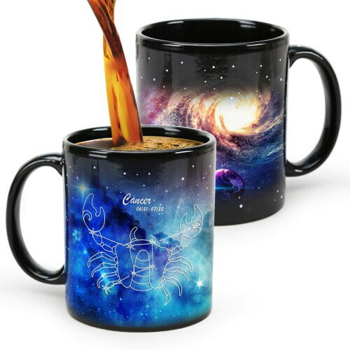 MUGKISSガンが熱くなる星座カップ11 oz、コーヒーカップ、セラミック変色カップ、占星術マーカー、6月から7月までの魔法の贈り物 スーパー材料:高級厚セラミック材料で作られている。造形がスタイリッシュで、技術が優れており、表面をより耐...