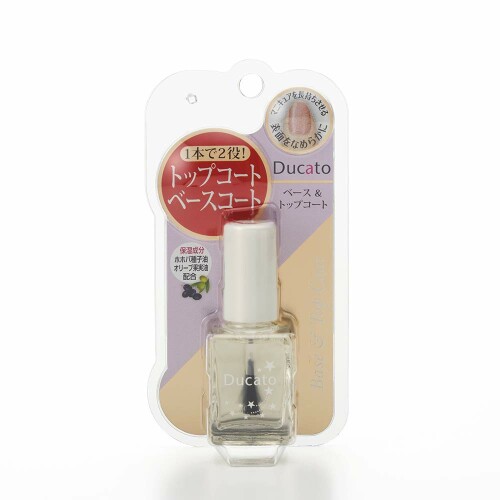 デュカート ベース&トップコートII 特徴:これ1本でベースコート、トップコート2つの役割を果たします。 用途:マニキュアにつやを与え、長持ちさせる。 マニキュアによる爪の黄ばみを防ぎ表面をなめらかにする。 保湿成分:ホホバ種子油・オリーブ...