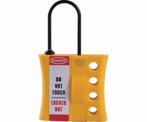 イファム ロックアウト用非導電性シャックルハスプ シャックルΦ3mm 090170 色:黄寸法(mm)B:45.4幅(mm):61シャックル直径(mm):3取付パドロックシャックル径(mm):7.5寸法(mm)A:22.75 ■優れた絶縁性...